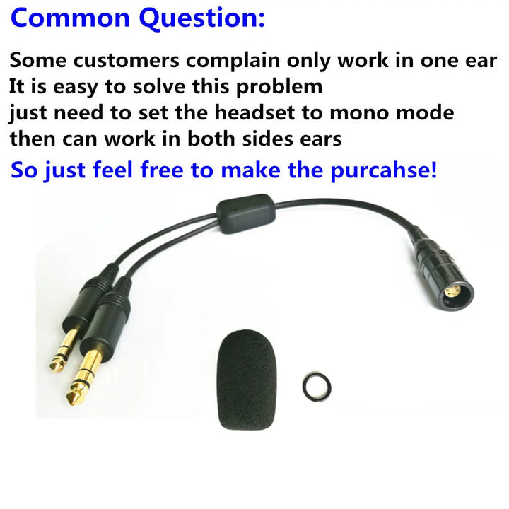 aviation headset adapters splitters extension cables – UFQaviation